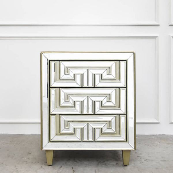 Venetian 3 Drawer Side Table Finn Avenue FINN AVENUE